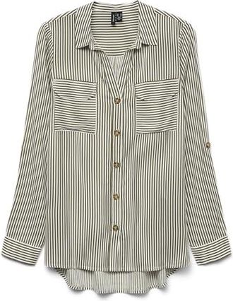 Vero Moda Vmbumpy T-Shirt L/S New WVN GA Noos, Capulet Olive, L