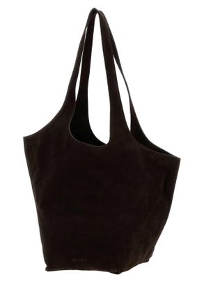 The Attico Womens Dark Brown Suede Large Le Scoop Shopping Bag Darkbrown Exterior: Borse A Mano