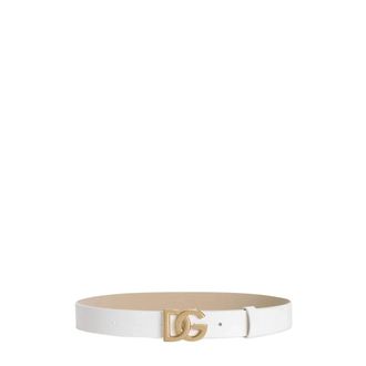 Dolce & Gabbana Cintura Logata Vernice - - Accessories - Herren - Wei&szlig; - L
