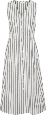 Part Two Part Two Damen Gullfridpw Regular Fit Mid Calf Dress Lässiges Kleid, Dark Navy Stripe, 40