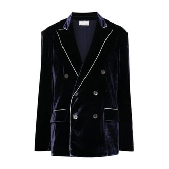 Pierre-Louis Mascia Blaue Samtjacken mit Piped Trim - - Jackets - Damen - Blau - M