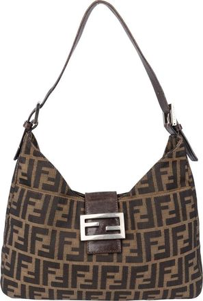 Fendi Crossbody Bags - Fendi FF Monogram Baguette Buckle Shoulder Bag - Gr. unisize - in Braun - f&uuml;r Damen