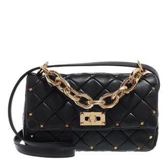 Valentino Garavani Crossbody Bags - Rockstud Spike Foldover Top Shoulder Bag - Gr. unisize - in Schwarz - f&uuml;r Damen