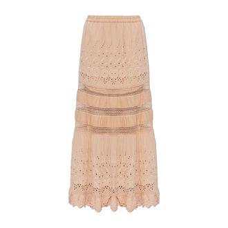 AllSaints Camille Maxirock mit Stickerei und Stufen - - Skirts - Damen - Rosa - 2XS