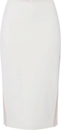 Elisabetta Franchi Femme, Jupes, Blanc, Taille: 40 FR Jupe L&eacute;g&egrave;re en Cr&ecirc;pe avec Bandes Satin&eacute;es