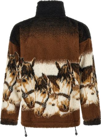 Maison Margiela Equestrian-Graphic Plush Puffer Jacket - Brown