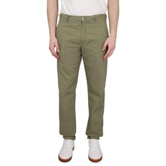 Aspesi Homme, Pantalons, Vert, Taille: M Chinos en Twill de Coton