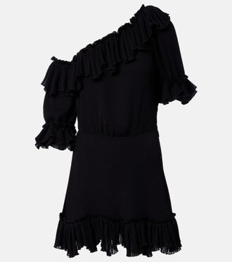 Saint Laurent Robe asym&eacute;trique en soie