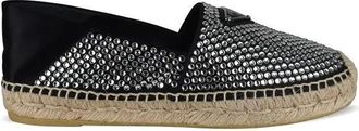 Prada Black Canvas Espadrilles With Crystal Embellishmen - Gr. 36 (EU) - in Schwarz