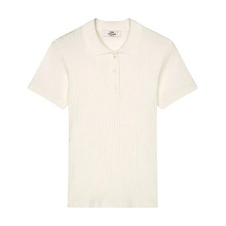 Mads Norgaard Layla Polo Tee Pointella - - Tops - Damen - Beige - XS