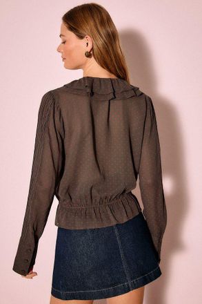 Next Langarmbluse Langarmbluse mit Biesen und Raffung (1-tlg)