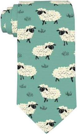 Generic Mouton Blanc De Dessin Animé Cravate Décontractée Cravates Hommes Polyvalente Cravates Pour Scolaires Femmes Soirée