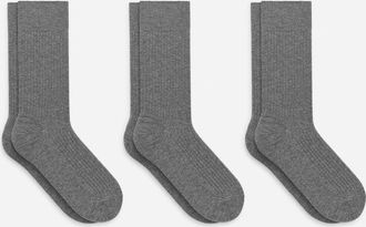 Arket Gerippte Socken Aus Supima-Baumwolle 3er-Pack -Grau