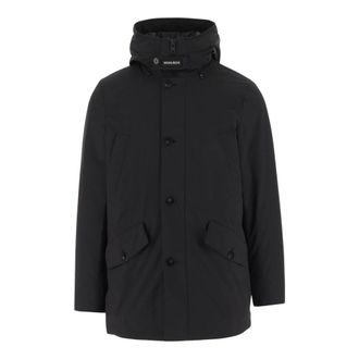 Woolrich Homme, Vestes, Noir, Taille: XL Parka en nylon stretch à capuche