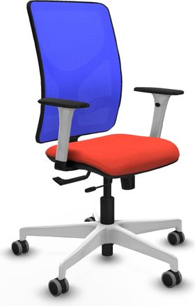 Piqueras y Crespo Stuhl f&uuml;r die Arbeit zu Hause, mit wei&szlig;en und schwarzen Armlehnen, h&ouml;henverstellbare Lendenwirbelst&uuml;tze, ausgestattet mit Syncro/Traslack und Schneide