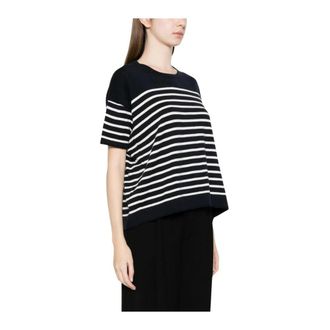 C.T. Plage Gestreifter Rundhals-Strickpullover - - Knitwear - Damen - Blau - M