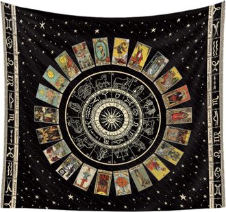 Generic Meditation Tapisserie - Wandbehang aus Baumwolle, handgemachtes Poster | Tierkreis-Tarotdecke, Boho-Heimdekoration, spirituelle Raumtextilien, Yoga-Wa