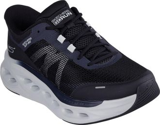 Skechers Herren Max Cushioning Glide Step Aberdeen Hands Free Slip-In-Sneaker, schwarz/grau, 43 EU X-Weit
