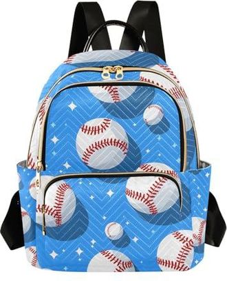 Mnsruu Mini sac à dos pour femme - Style baseball - Bleu - Petit sac à dos tendance - Sac à dos décontracté, Multi823, S