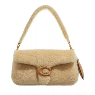 Coach Pochettes - Leather Covered C Closure Shearling Pillow Tabby 2 - Gr. unisize - in Beige - f&uuml;r Damen