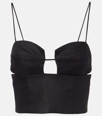 Cala de la Cruz Cropped-Top Imperia aus Leinen