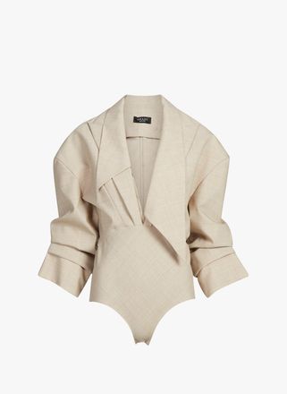 A.W.A.K.E. Body ajust&eacute; avec empi&egrave;cement col chemise