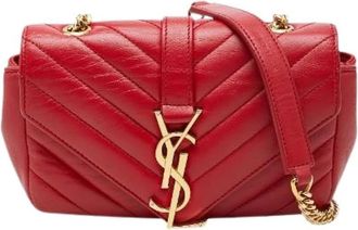Saint Laurent Pre-owned Sac bandouli&egrave;re Monogram Baby Chain - Femme - Pre-owned - Rouge - Taille: ONE Size