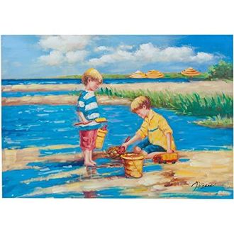 Biscottini International Modernes Bild Wohnzimmer 71x2x51 cm | Bild auf Leinwand | Schlafzimmer Gemälde | Vintage-Gemälde | Küchenbilder