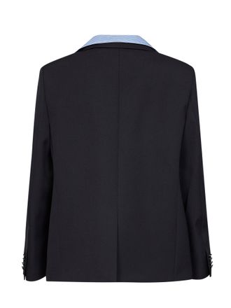 Balenciaga Mens Shirt Jacket Dark Navy Wool Twill Blue