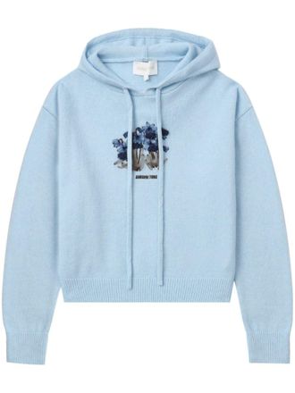 Shushu/Tong Hoodie mit Blumenstickerei - Blau