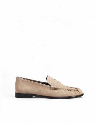 NA-KD Loafer aus weichem Wildleder in Beige-Neutral