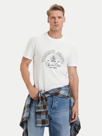 Tommy Jeans T-Shirt DM0DM23175 Wei&szlig; Regular Fit