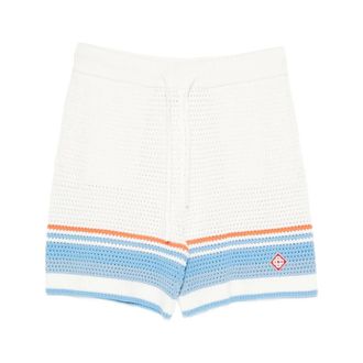 Casablanca Homme, Shorts, Blanc, Taille: L Short à Rayures avec Taille Élastique