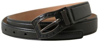 Ermanno Scervino Mens Leather Metal Buckle Belt Black