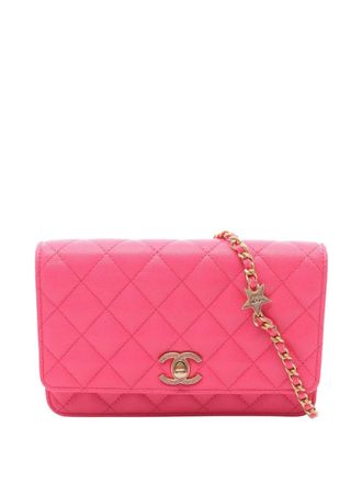 Chanel 2021-2025 CC Quilted Caviar Wallet on Chain crossbody bag - Rose