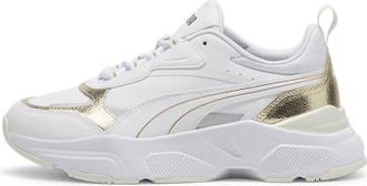 Puma Puma Women Cassia Metallic Shine Sneakers, Puma White-Puma Gold-Puma Silver-Vapor Gray, 39 EU