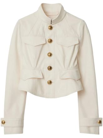 Burberry veste en coton à coupe crop - Blanc