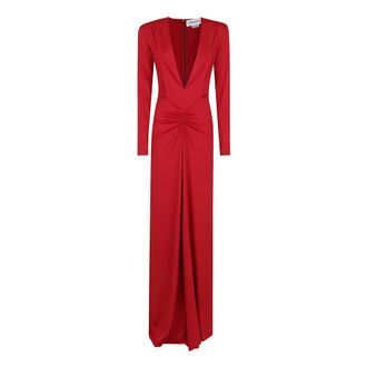 Victoria Beckham Femme, Robes, Rouge, Taille: 38 FR Robe Longue D&eacute;collet&eacute;e