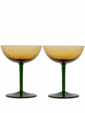 La DoubleJ Set aus zwei Champagne Coupe Gläsern - Gelb