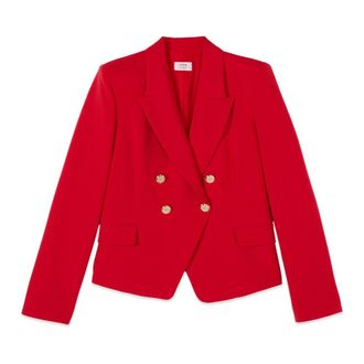Oltre Femme, Vestes, Rouge, Taille: 38 FR Blazer crois&eacute;