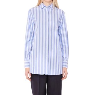 Officine G&eacute;n&eacute;rale Elzi Oversize Shirt - Femme - Blouses et Chemises - Bleu - Taille: 42 FR