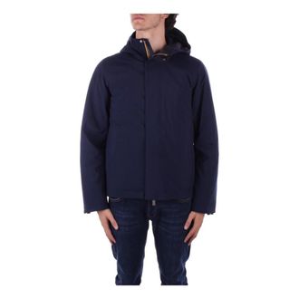 K-Way Kapuzen-Zip-Mantel mit Taschen - - Jackets - Herren - Blau - XL
