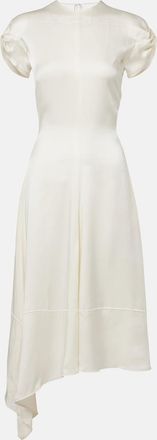 Victoria Beckham Robe midi asym&eacute;trique en cr&ecirc;pe de satin