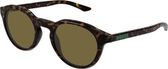 Gucci Sonnenbrille mit rundem Rahmen - - Accessories - unisex - Braun - 48 MM