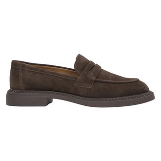Estro & Luminara Damen Saddle Brown Penny Loafers aus echtem italienischem Veloursleder - - Shoes - Damen - Braun - 37 EU