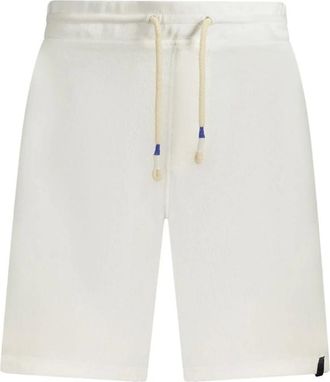 North Sails Homme, Shorts, Blanc, Taille: S Shorts en Coton Blanc Terry avec Taille Élastique