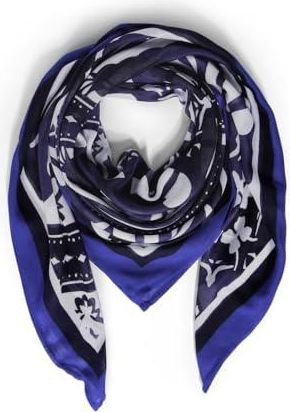 Street One Femmes A572429 Foulard Imprimé, Bleu Foncé, A, Multicolore