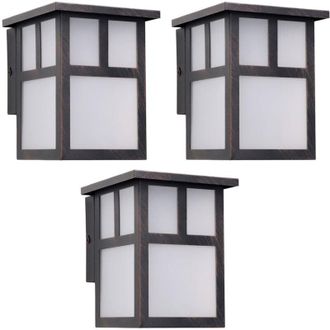 Forlight Osaka Rustic Japanese Style Outdoor Wall Light. Lanterne murale pour E27 Ampoule. Lampe murale pour jardin et terrasse IP23. Brun rouille - Forlight