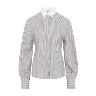 Brunello Cucinelli Gestreiftes Hemd - - Blouses & Shirts - Damen - Mehrfarbig - XS