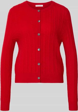 Christian Berg Regular Fit Strickjacke aus reinem Kaschmir mit Zopfmuster
